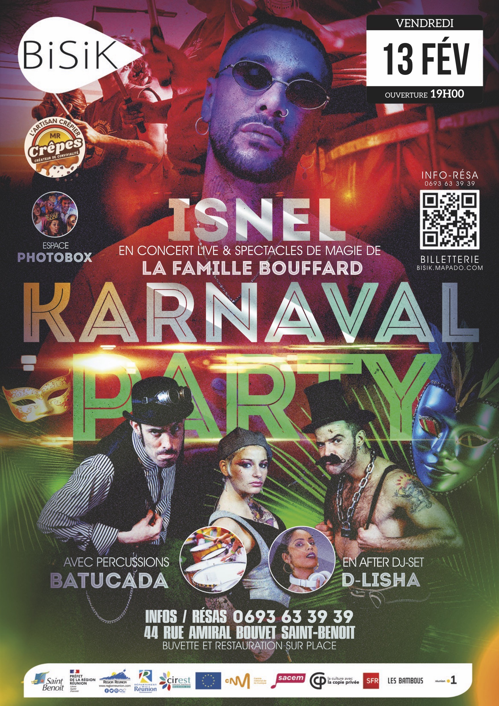 Evènements - Karnaval Party du Bisik : Isnel, magie, percussions et ...